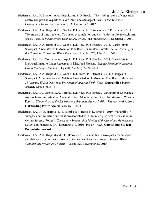 Biederman CV Jan 2016 | PDF