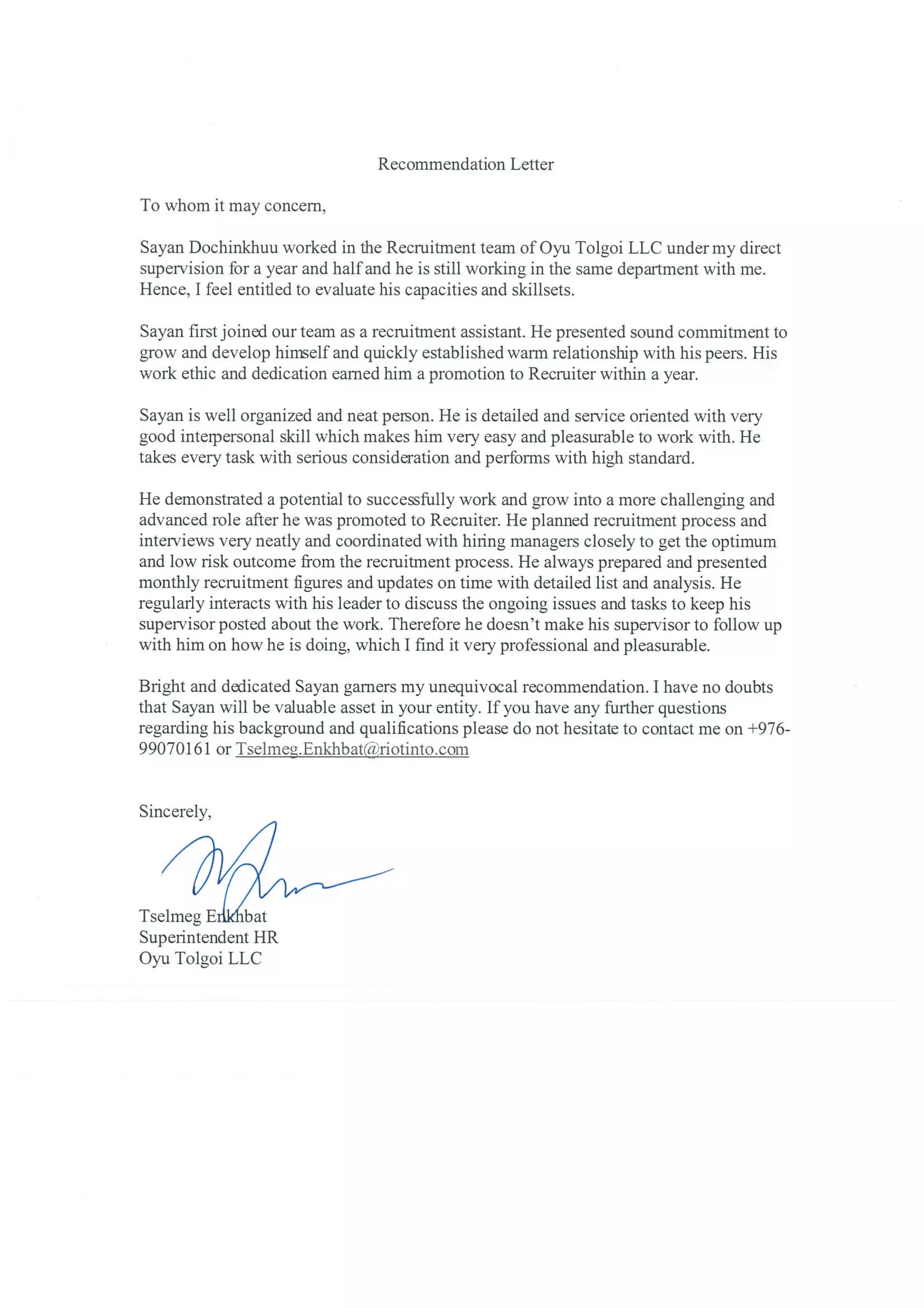 Recommendation Letter 3 | PDF
