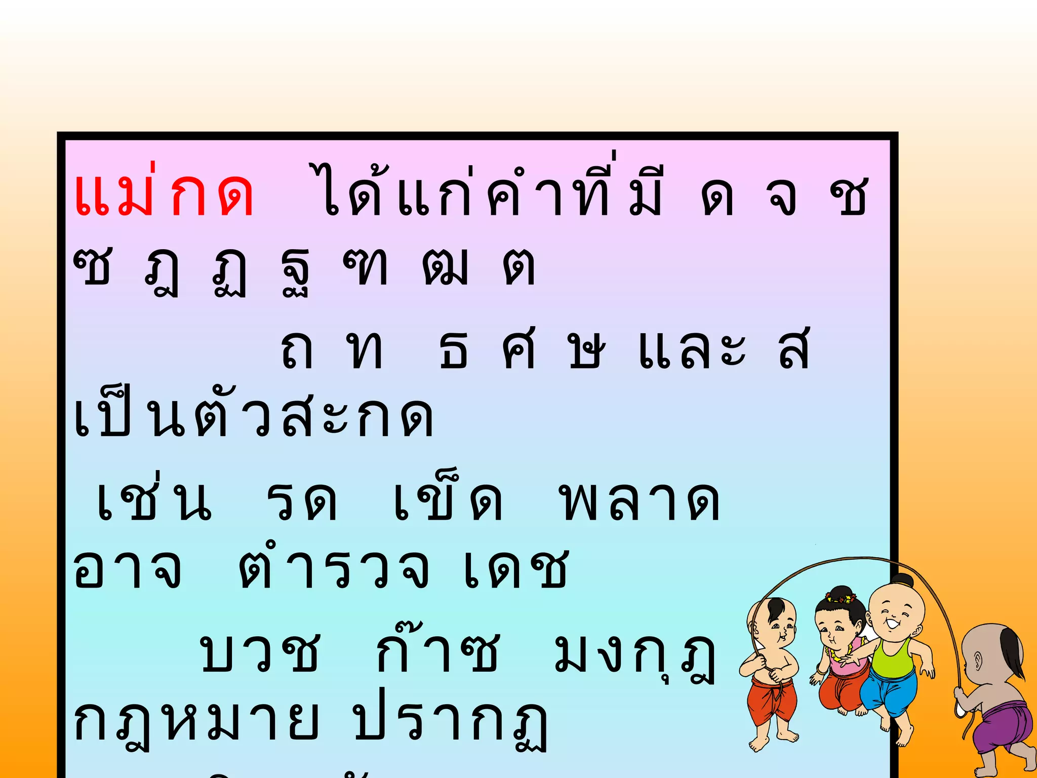 E0%b8%b2ไทยมาตราตัวสะกด ป.4 | PPT