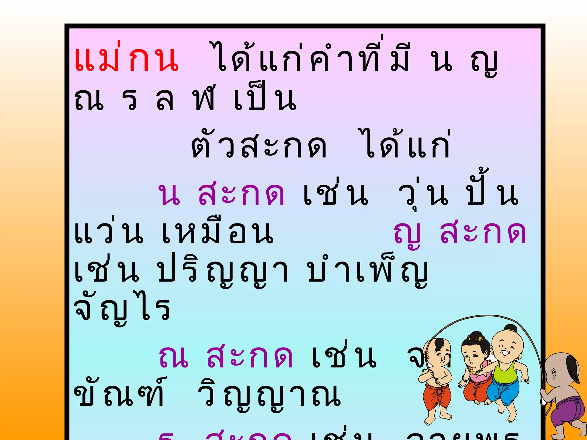 E0%b8%b2ไทยมาตราตัวสะกด ป.4 | PPT