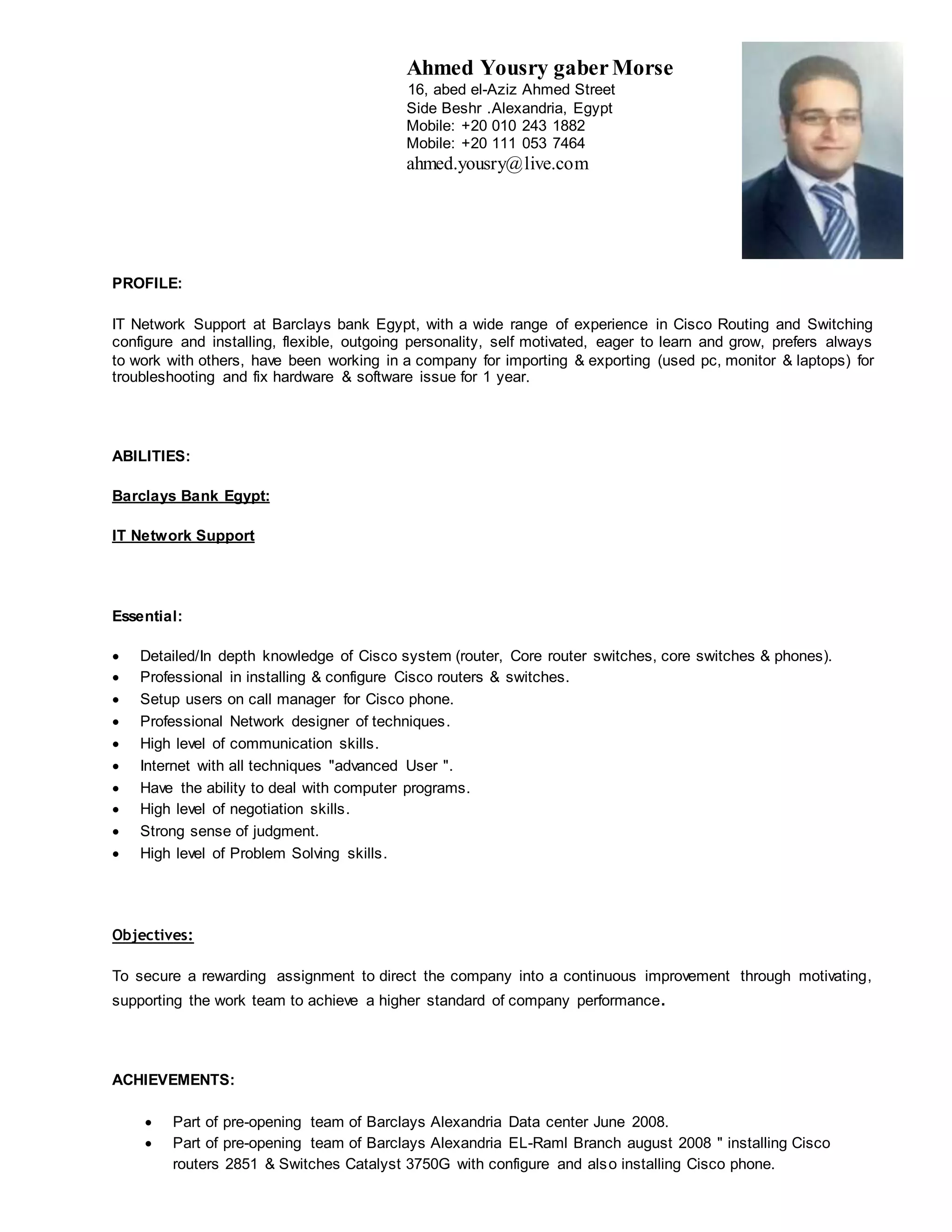 Ahmed Yousry Cv Pdf 