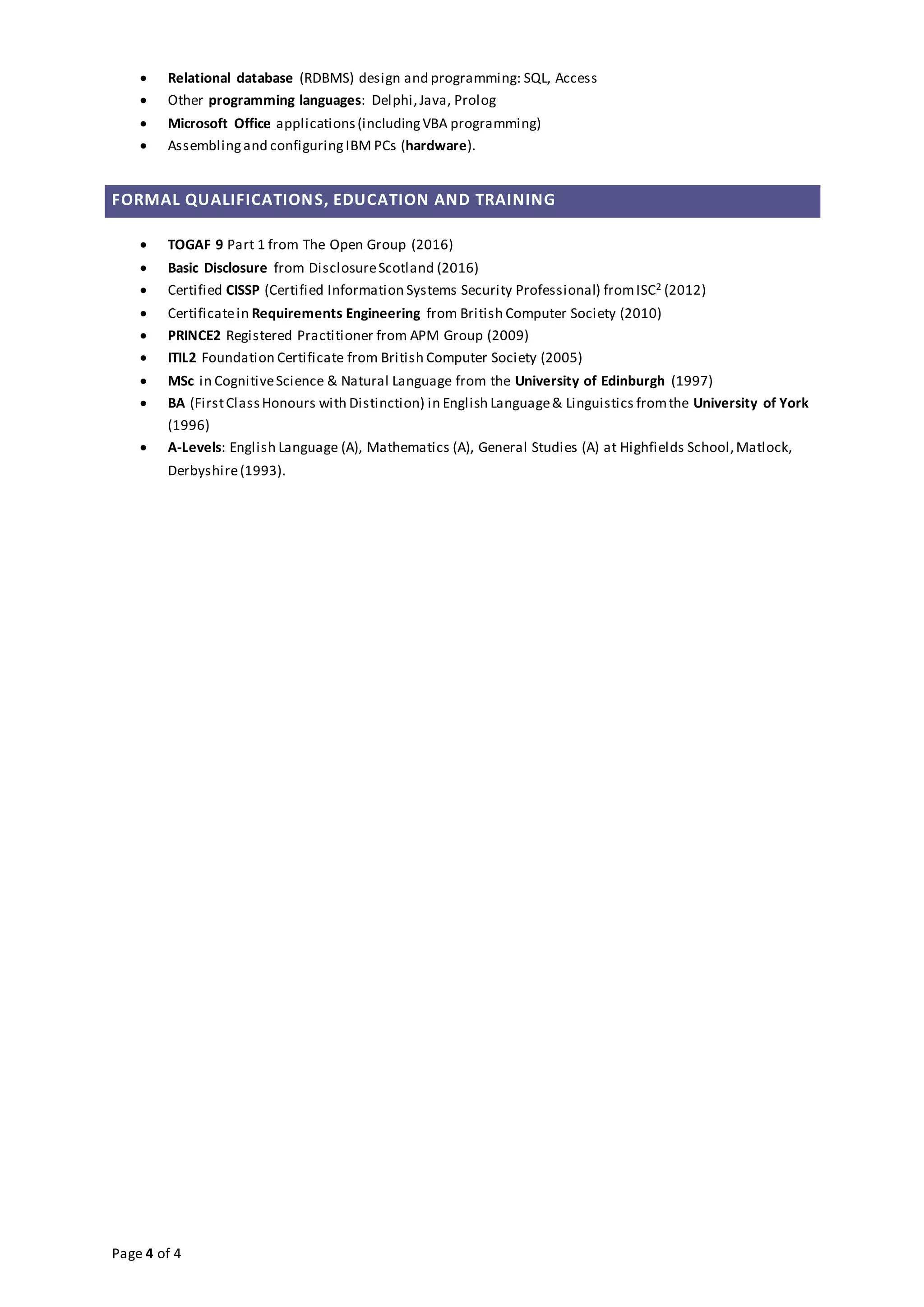 CV for Richard Patrick Thacker | PDF