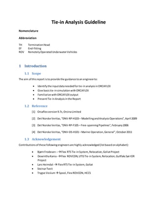 Tie-in Analysis Guideline Using ORCAFLEX_DKA_5 | DOCX