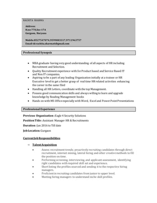 Rachita Resume | PDF