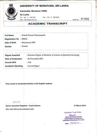Transcript - Pavani Dissanayake | PDF