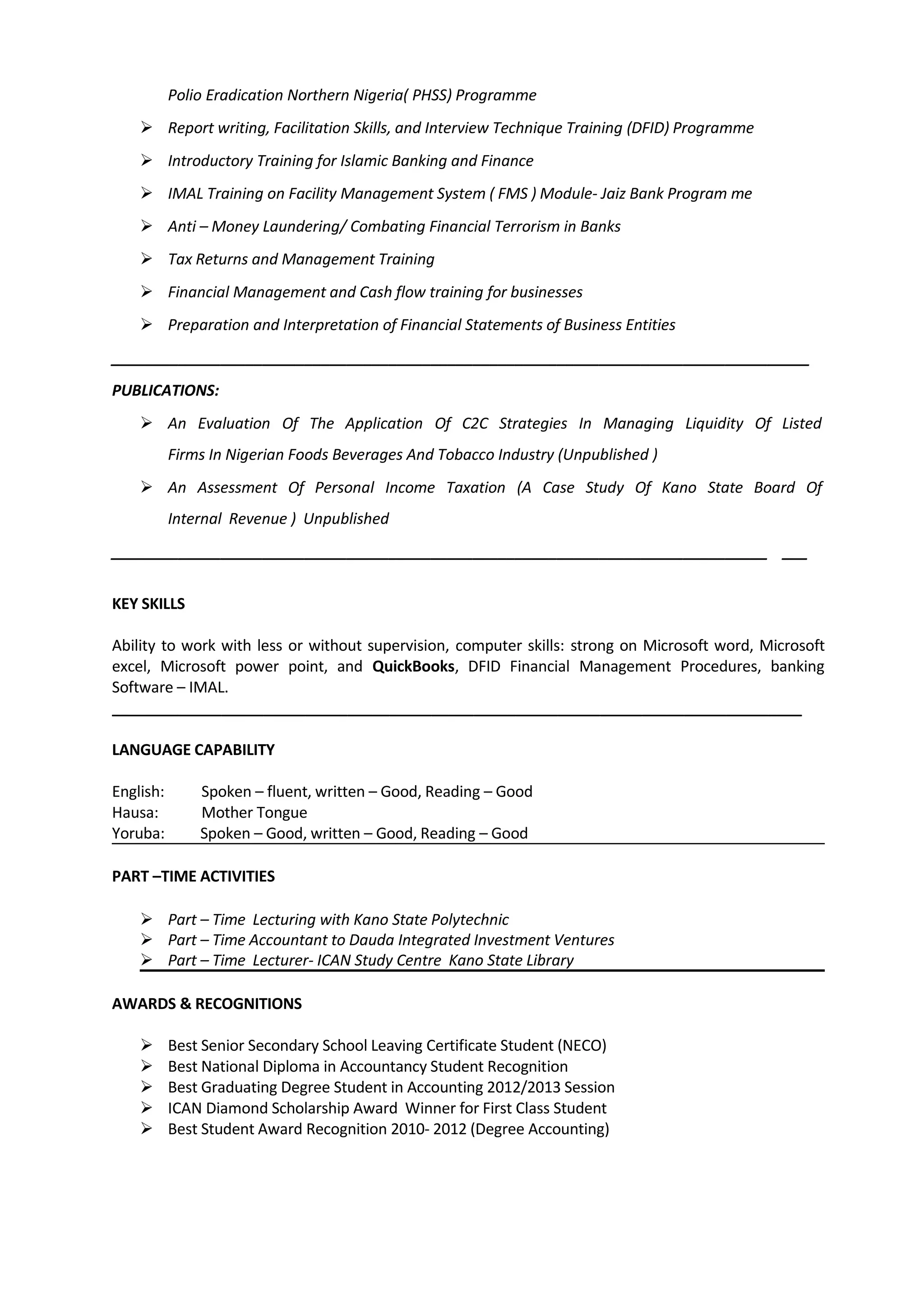 UMAR KABIR CV REVISED 3E | DOC