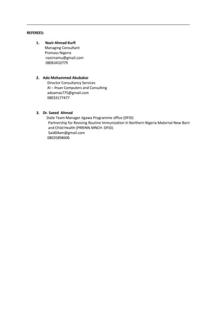 UMAR KABIR CV REVISED 3E | DOC