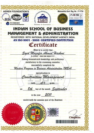 MBA-CONSTRUCTION MANAGEMENT | PDF