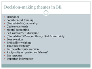 Behavioral Economics - Presentation at ILEAD | PPT
