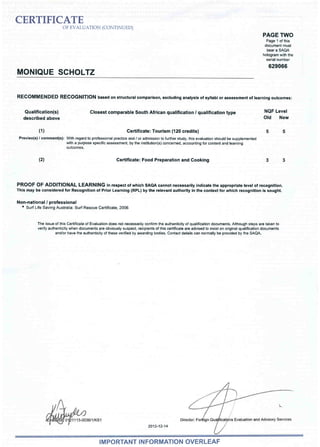 SAQA Certificate | PDF