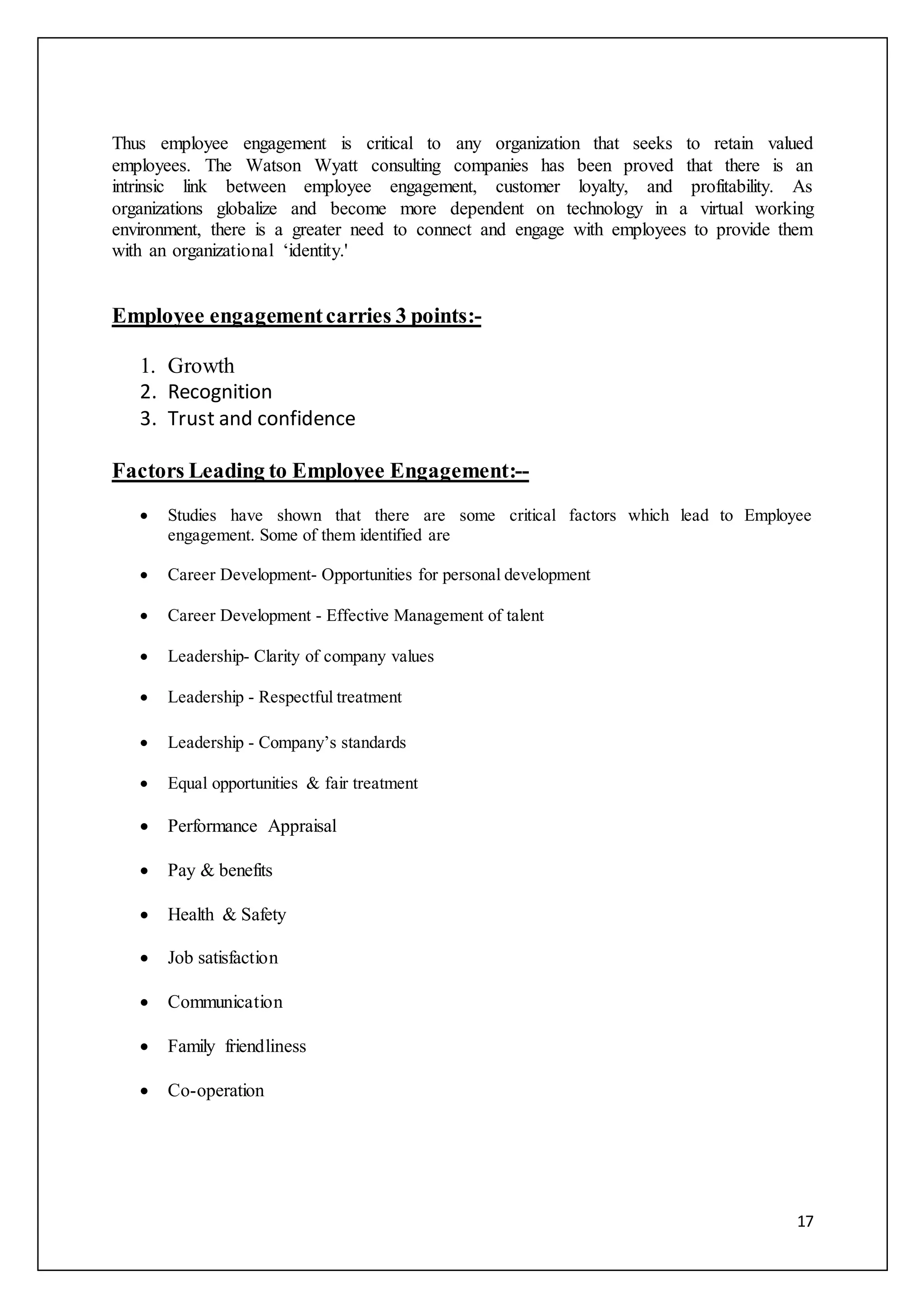 EMPLOYEE ENGAGEMENT PROJECT | DOCX