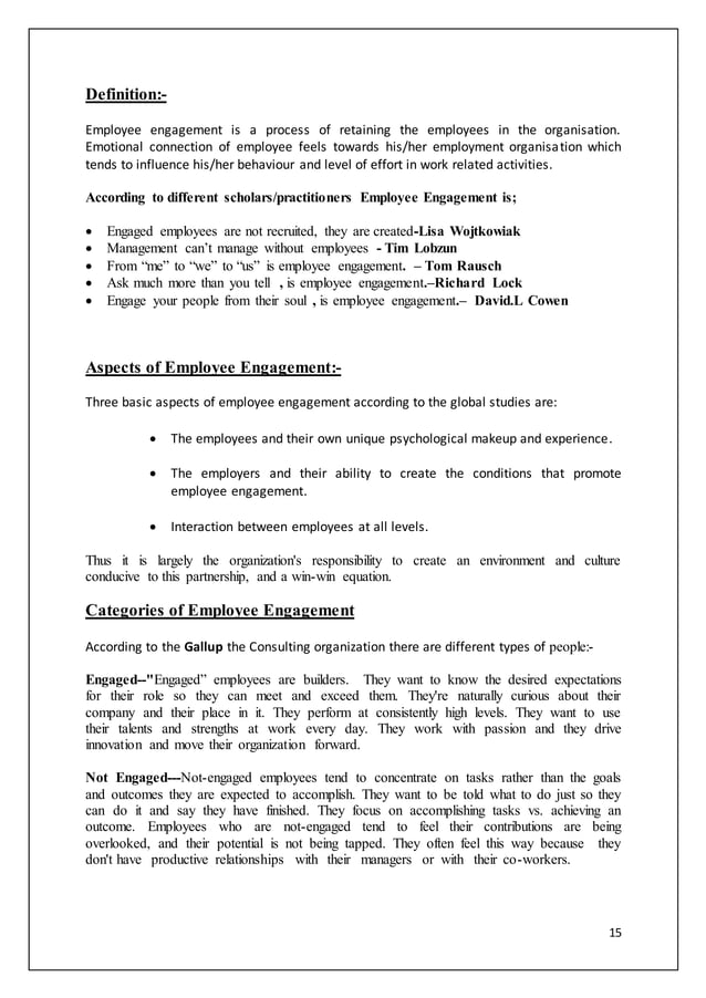 EMPLOYEE ENGAGEMENT PROJECT | DOCX