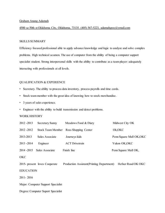 resume word dox | DOCX