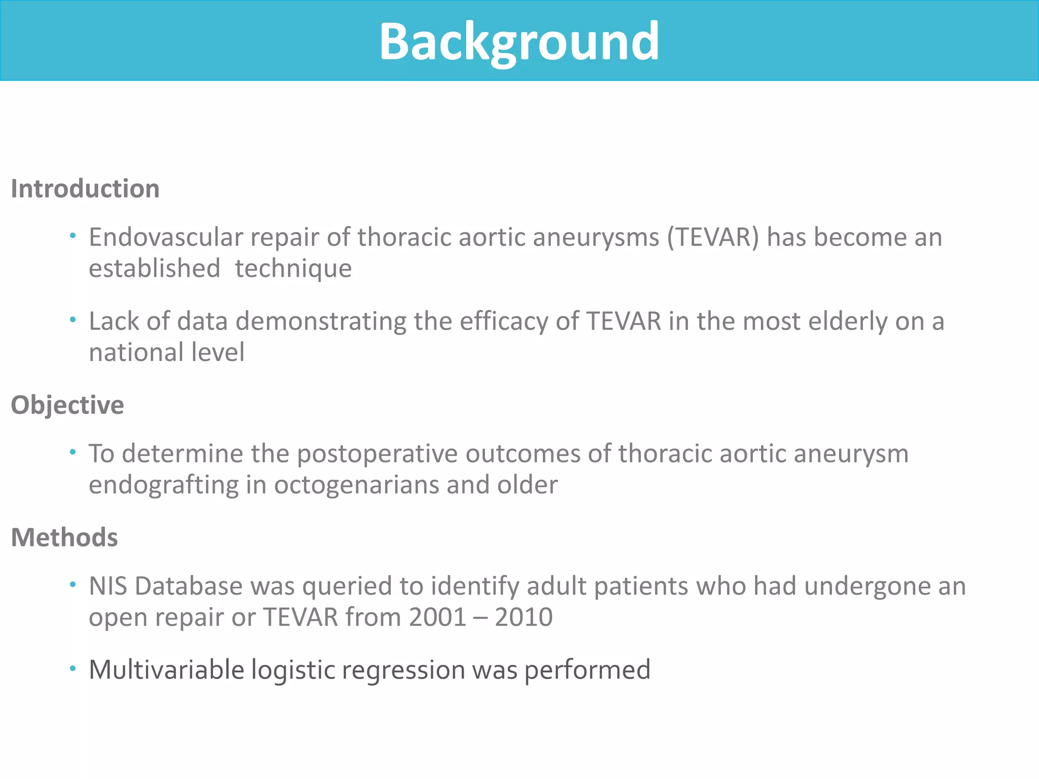 TEVAR Octogenarian QuickShot Hughes | PPTX