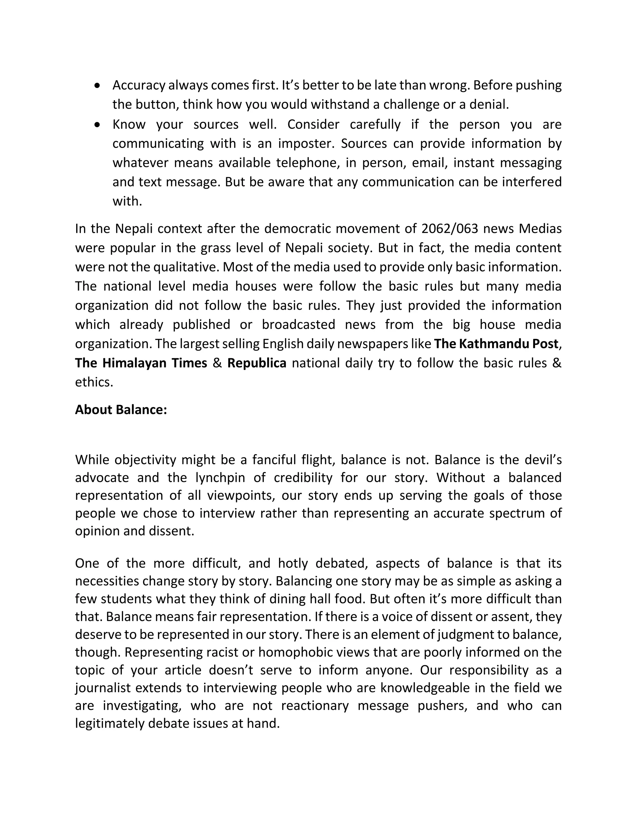 Check List for accuracy, Balance & credibility | PDF
