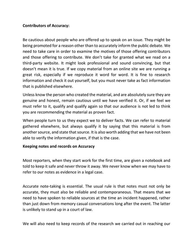 Check List for accuracy, Balance & credibility | PDF