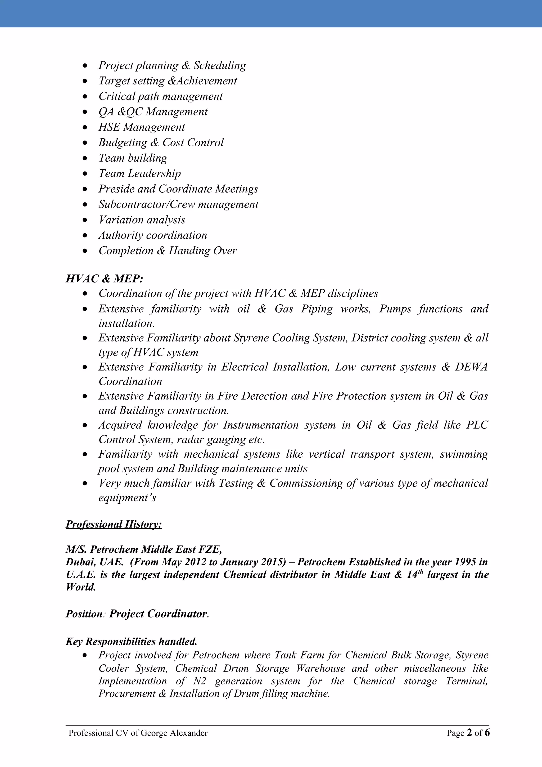 GEORGE CV | DOC | Civil Engineering Industry | Industries