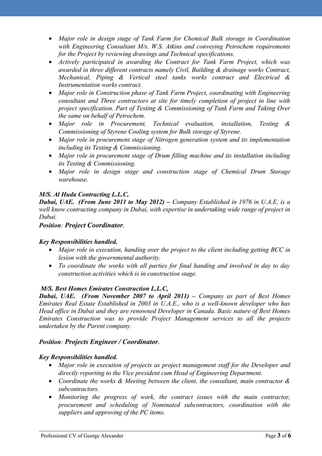 GEORGE CV | DOC | Civil Engineering Industry | Industries