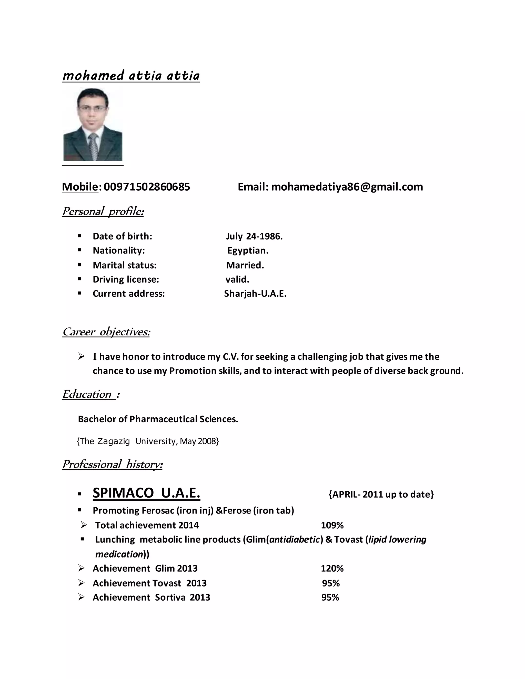 mohamed attiya cv | DOCX | Business and Finance