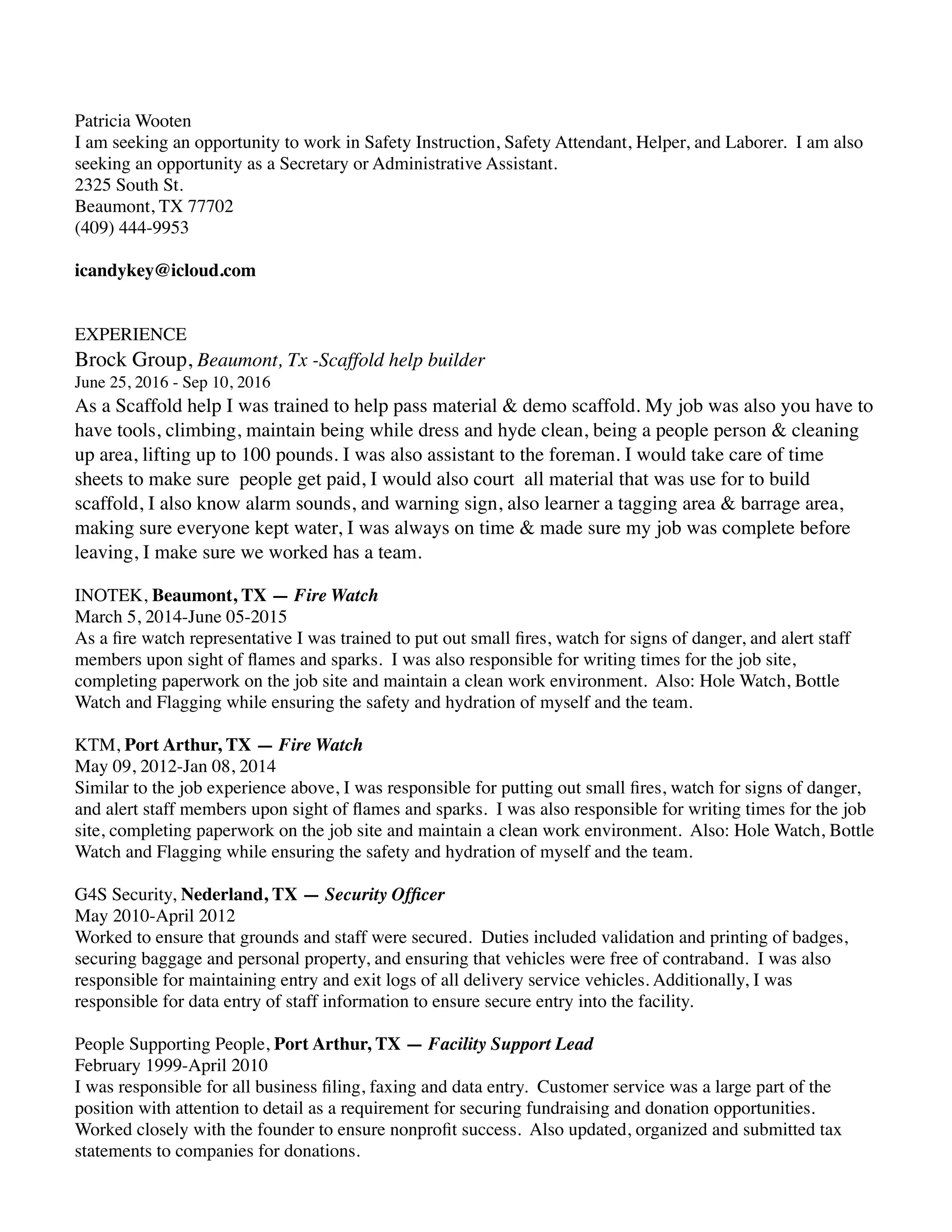 PatriciaLakieshaWootenResume copy | PDF