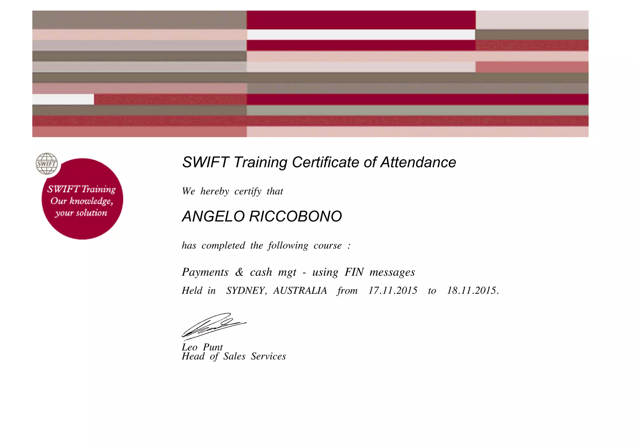 SWIFT_ANGELO_RICCOBONO | PDF | Business Banking & Finance | Business