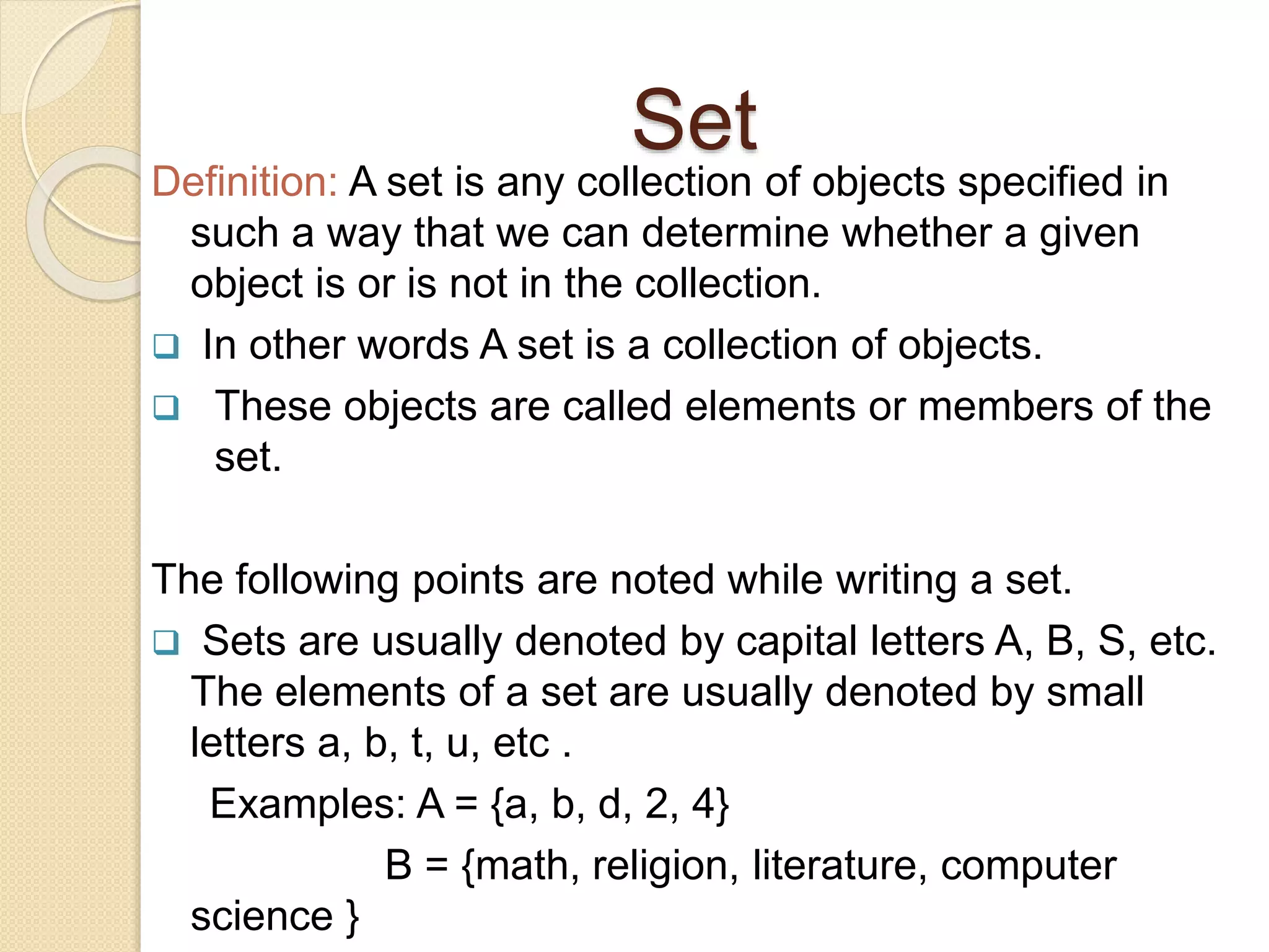 Set Theory Presentation | PPTX