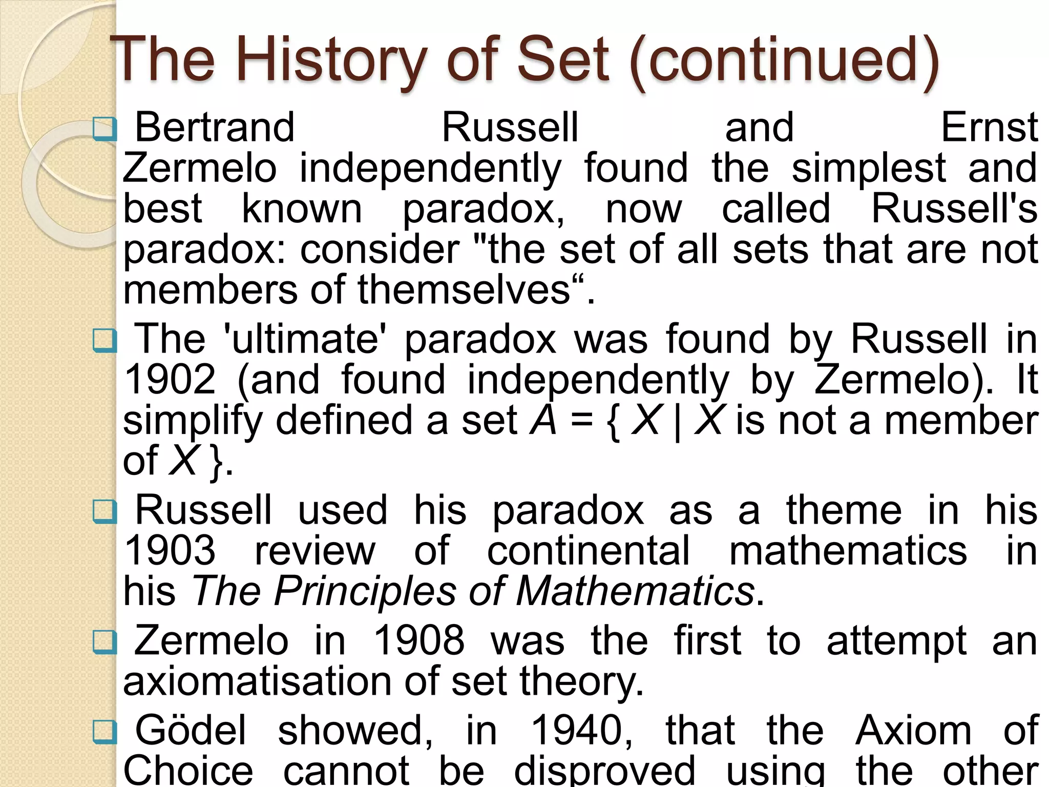 Set Theory Presentation | PPTX