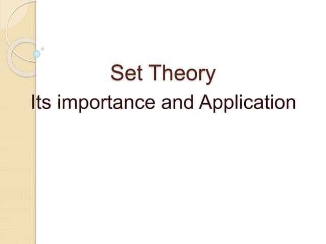 Set Theory Presentation | PPTX | Chemistry | Science