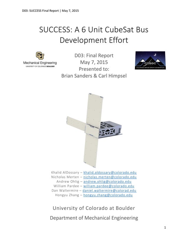 D03 SUCCESS Final Report | PDF