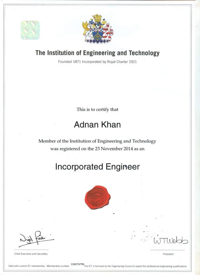 IEng Certificate
