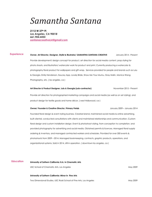 Samantha Santana_Resume_2016 | PDF