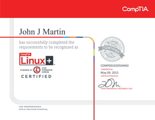 CompTIA Linux+ (Powered by LPI) certificate | PDF