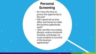 Opportunity_screening.ppt entrepreneurship | PDF