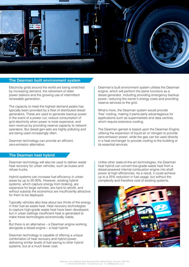Dearman cold economy engines waste heat to power | PDF | Home ...