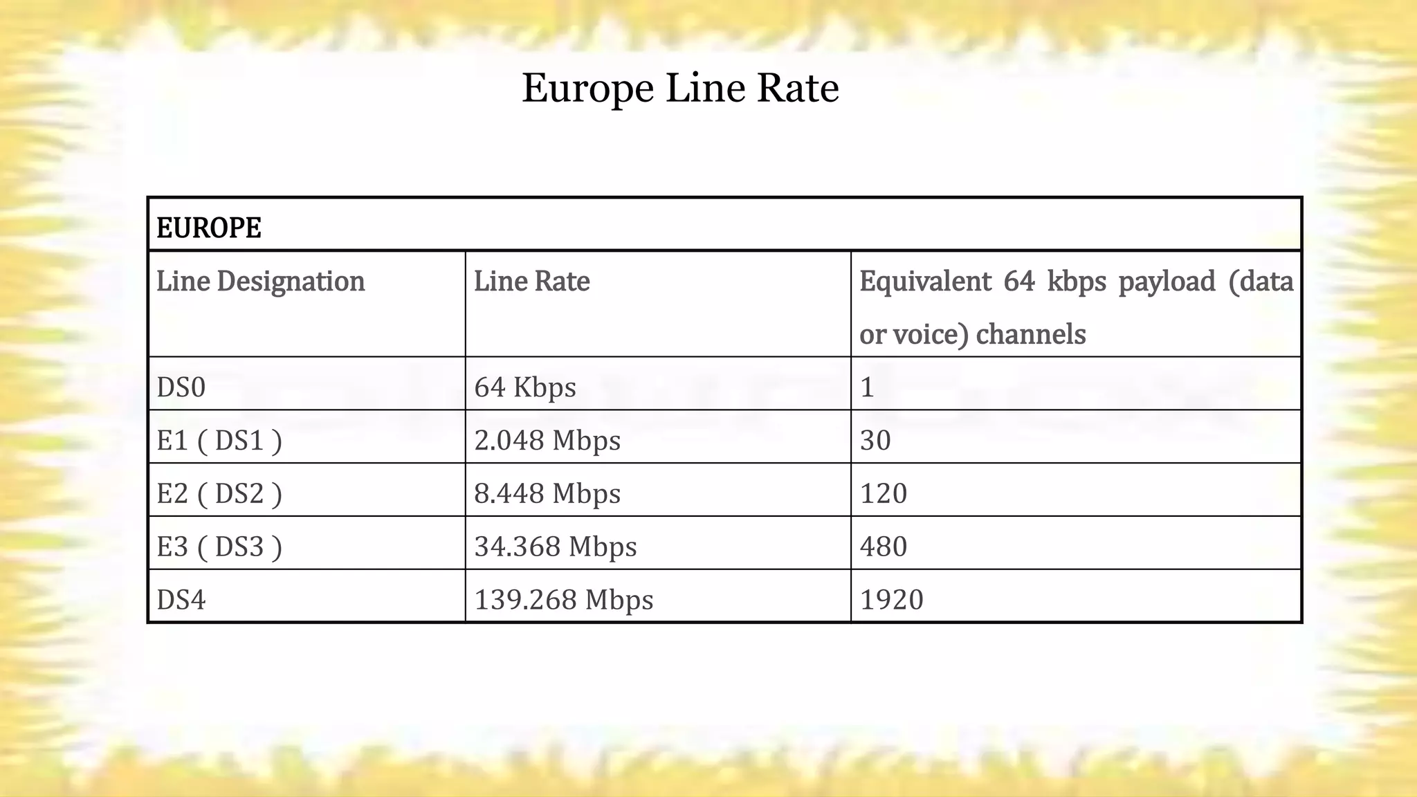 E1 LINK IS EUROPEAN FORMAT | PPTX