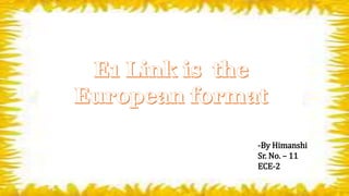 E1 LINK IS EUROPEAN FORMAT | PPTX
