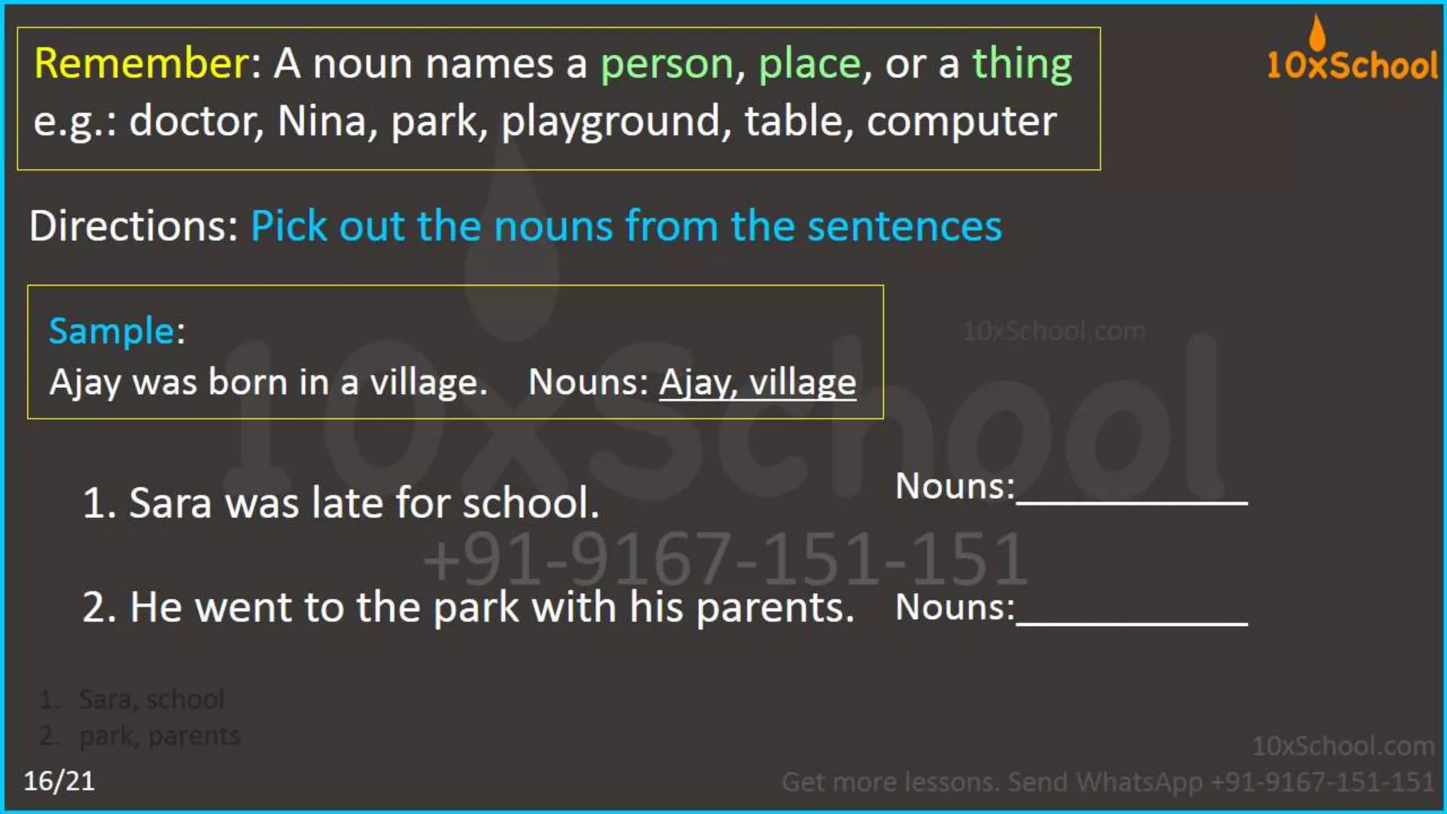 Grade 1: Naming Words | PPTX