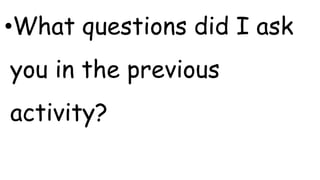 E1 speaking practice (questions) | PPTX