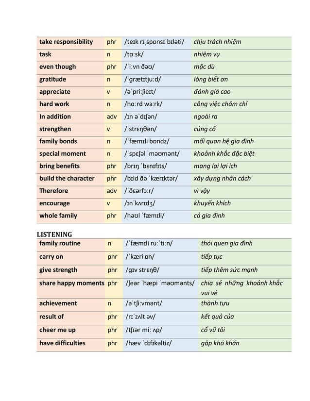 E10 - UNIT 1- Vocabulary english reviews | PDF