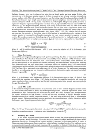 Trailing edge noise prediction from NACA 0012 and NACA 6320 using empirical pressure spectrum ...