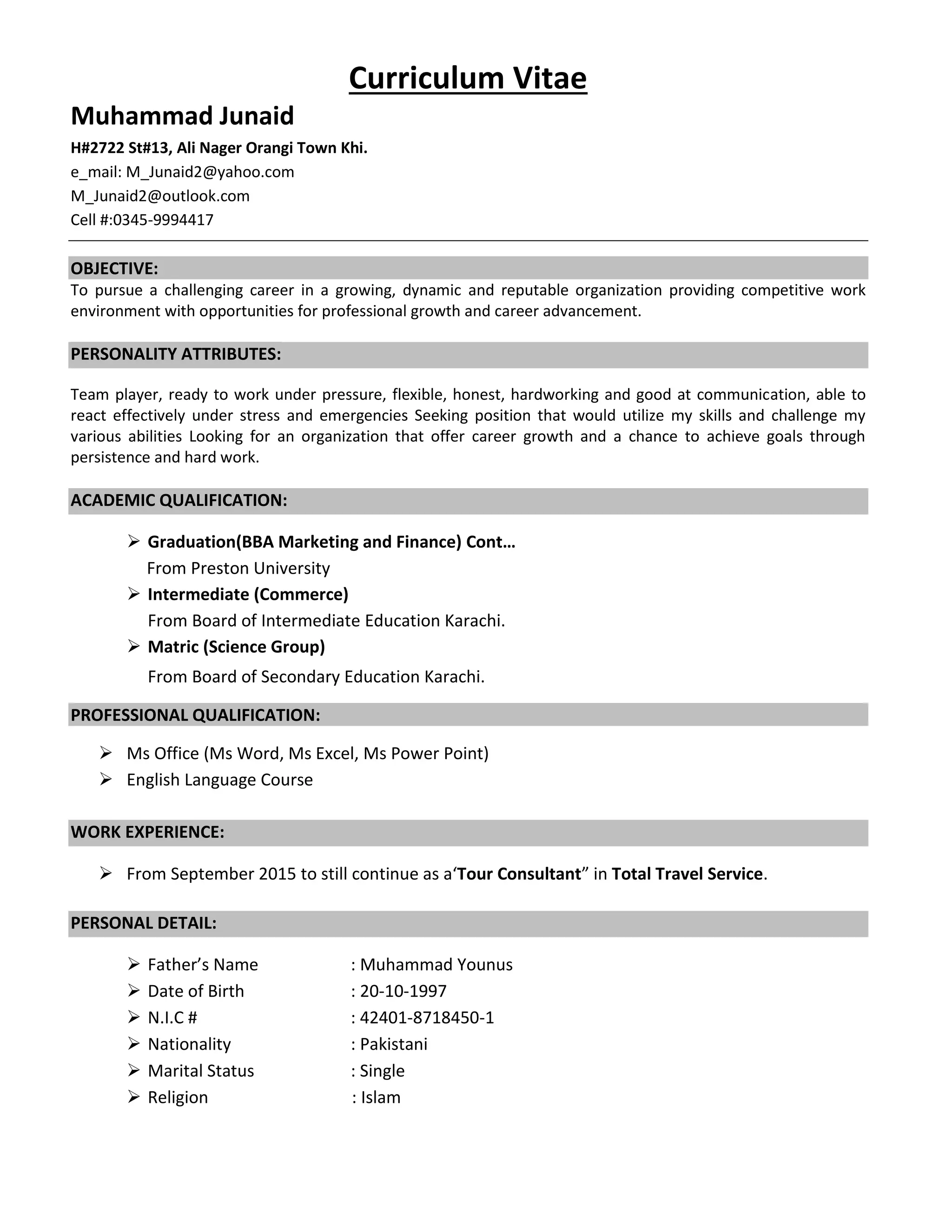 Junaid CV | PDF