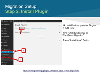 e107 to WordPress Migration Plugin: How It Works | PPT | Web Development | Internet