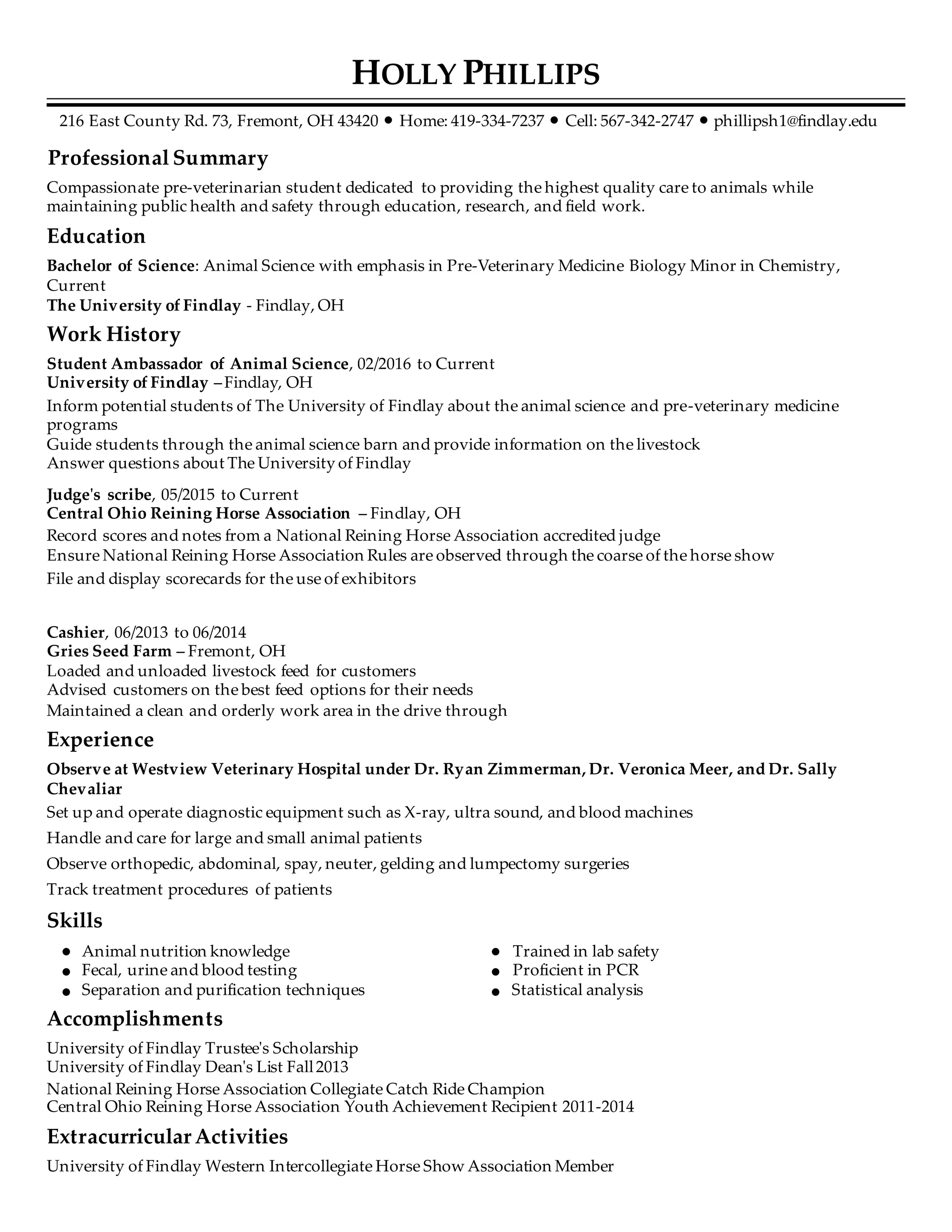 Holly Phillips Resume 1 | DOCX