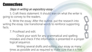 English 10- Quarter 2: Types of Expository Writing and Connectives and ...