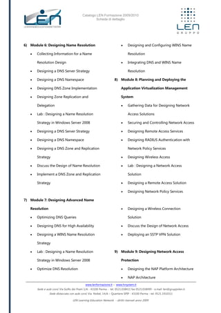 MS windows server 2008 - Designing a windows server 2008 network infrastructure - Scheda corso ...