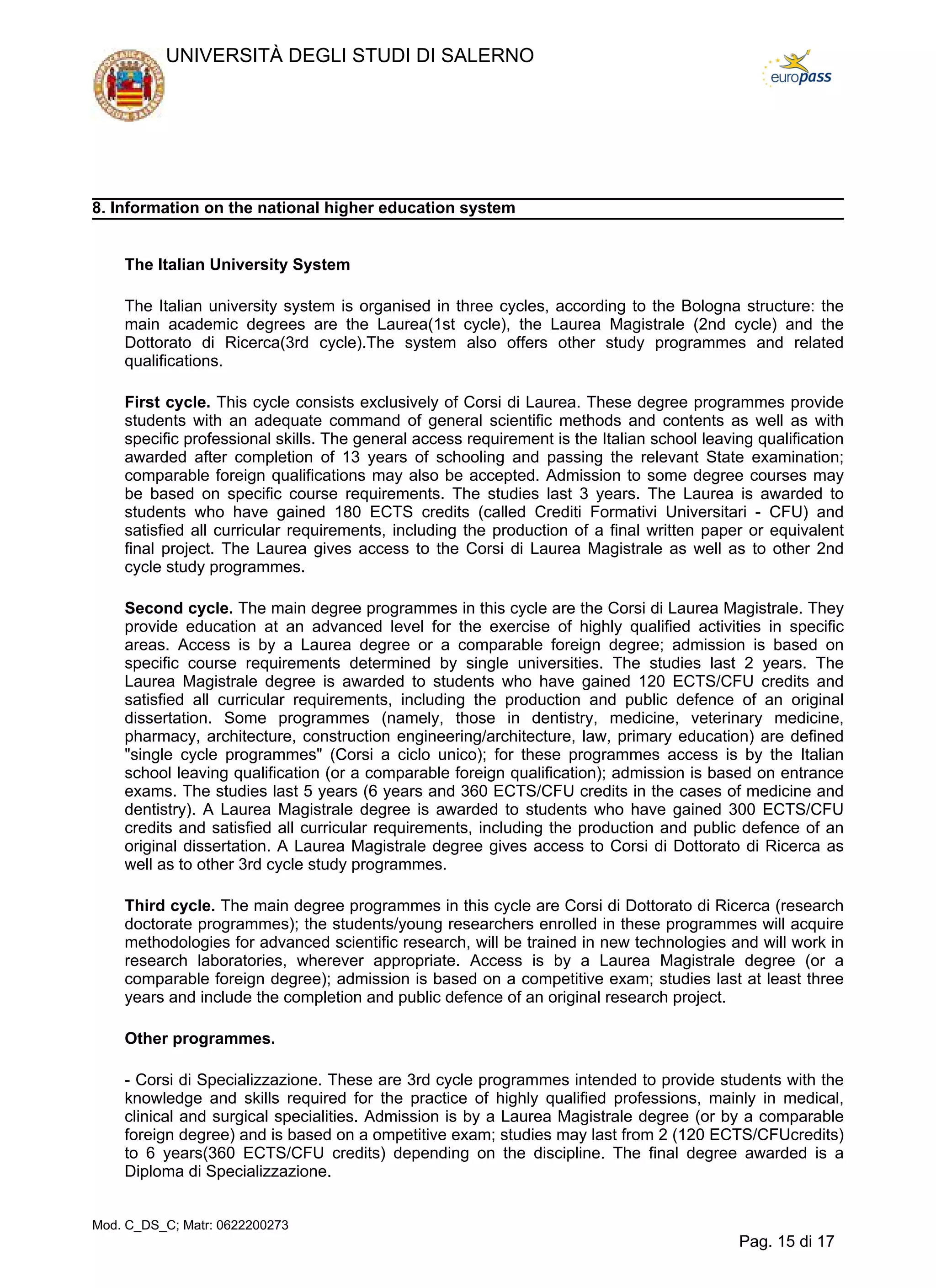 Diploma SUPPLEMENT | PDF