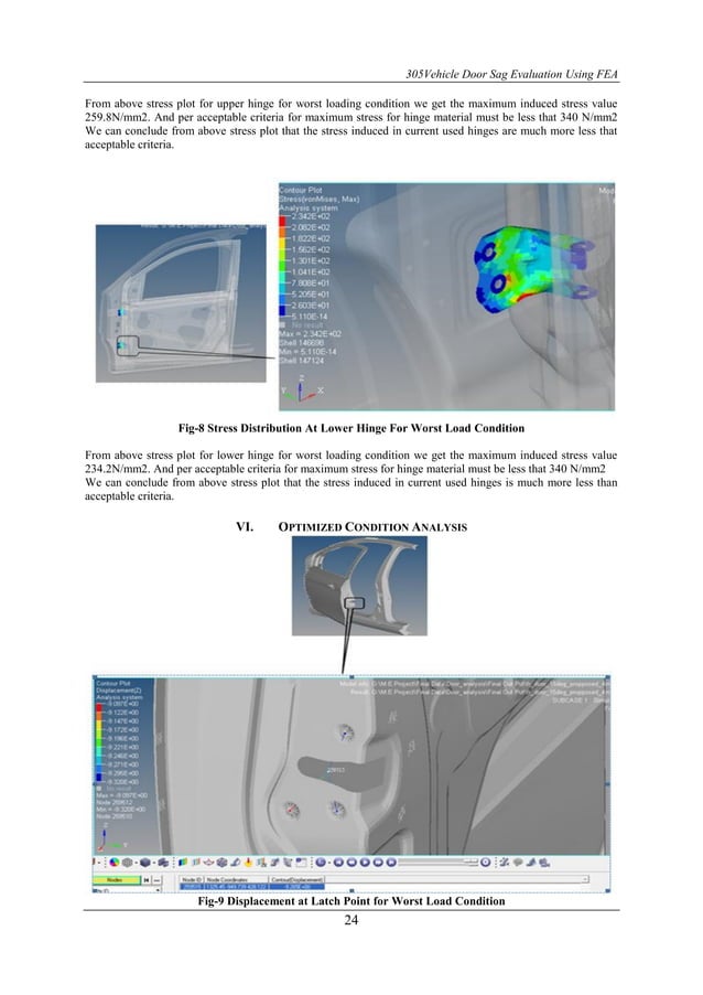 305Vehicle Door Sag Evaluation Using FEA | PDF