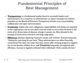 The Tasks and Profile of an ECE Administrator | PDF