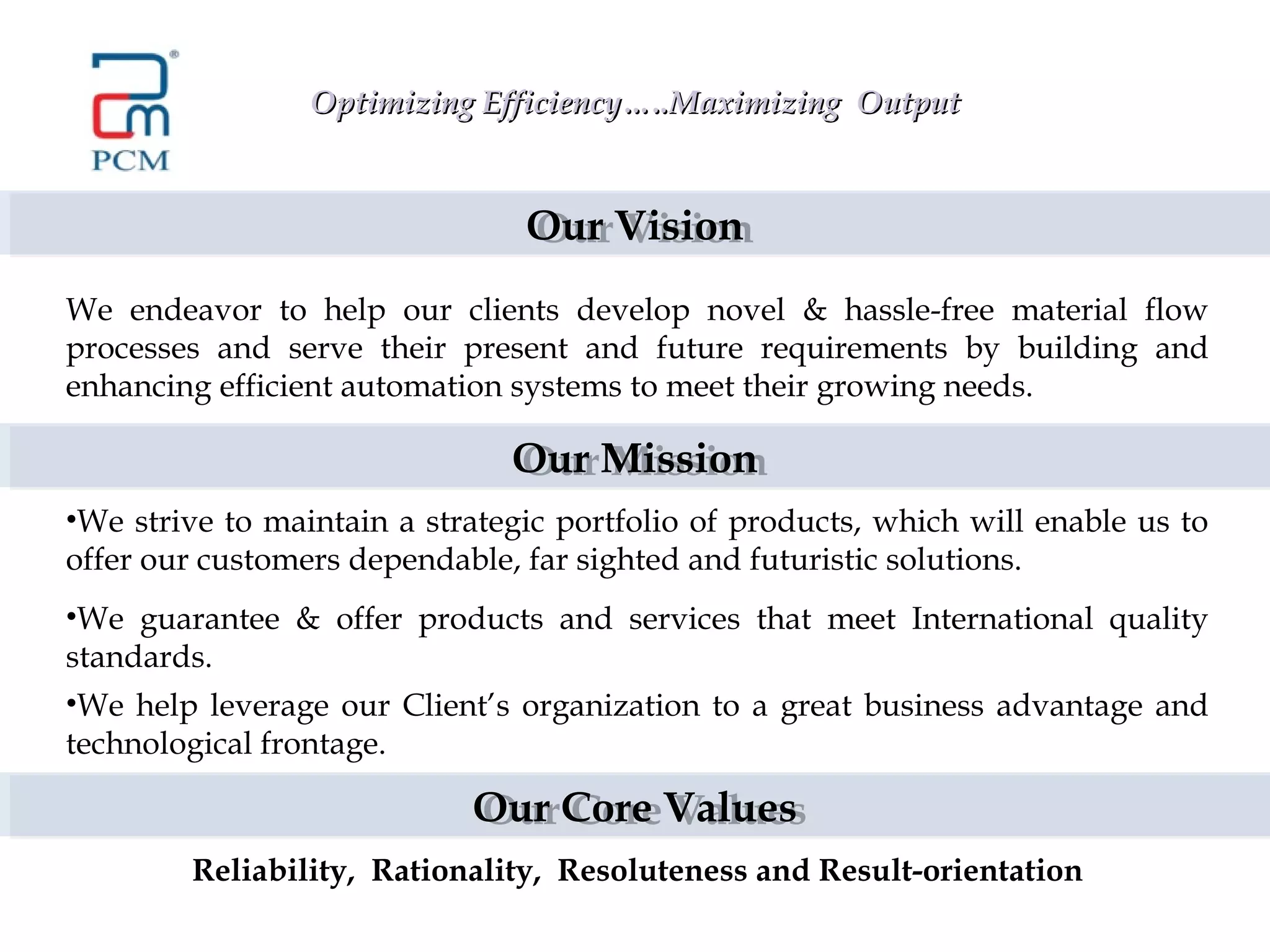 PCM - Your Industrial Automation Partner | PPS