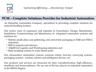 PCM - Your Industrial Automation Partner | PPT